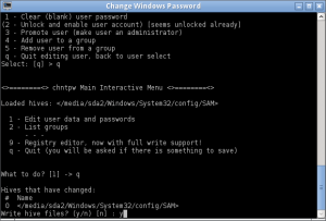 How to Reset Windows Local Password with Parted Magic - chntpw